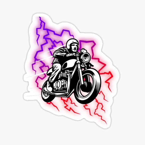 "Cool motorcycle with red lightning" Sticker by Light79 | Redbubble