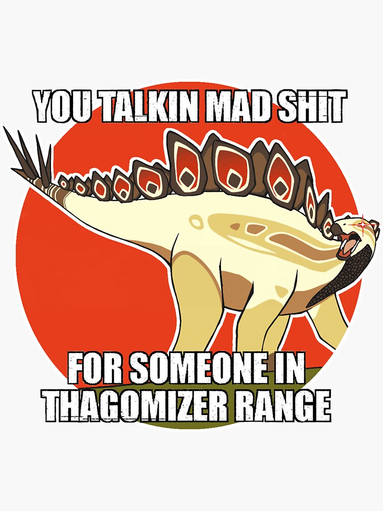 "thagomizer range Sticker" Sticker by RenePardon | Redbubble