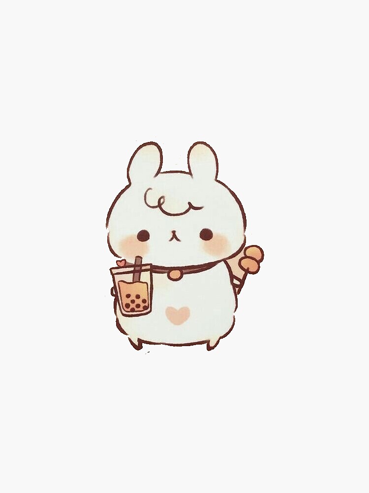 "cute bunny with boba tea" Sticker by meli-shop | Redbubble