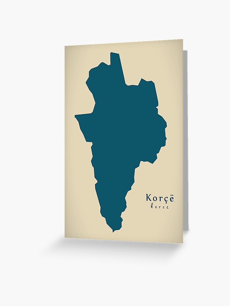 Korce Albania Maps Modern Map Korce Region Map Albania AL" Greeting