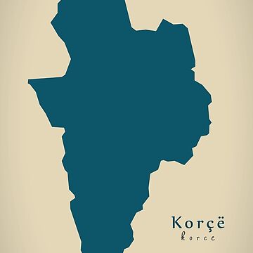 Korce Albania Maps Modern Map Korce Region Map Albania AL" Greeting