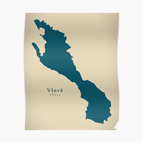 "Moderne Karte - Karte der Region Vlore Albanien AL" Poster von ...