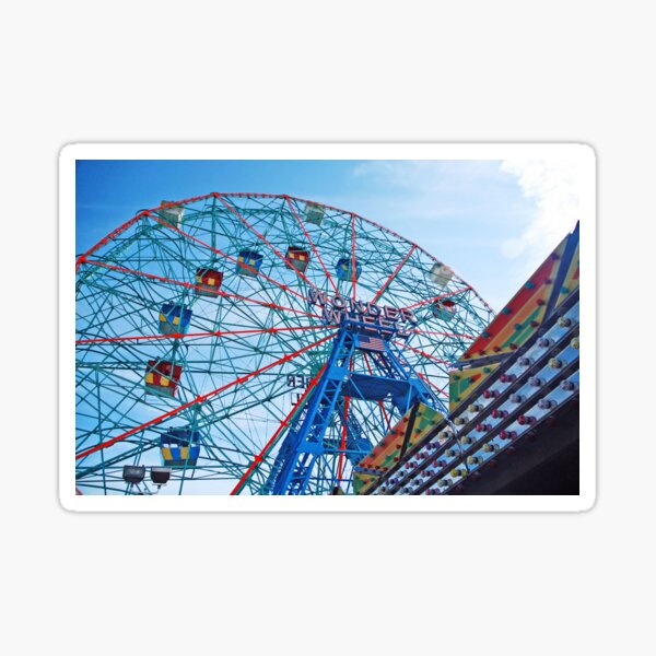"Wonder Wheel Coney Island NYC" Sticker for Sale by ALJUKPhotos | Redbubble