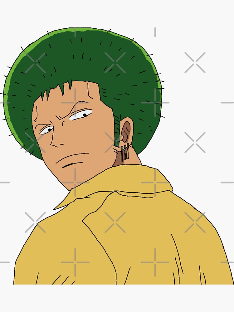 "moss-head zoro" Sticker for Sale by purpleram | Redbubble