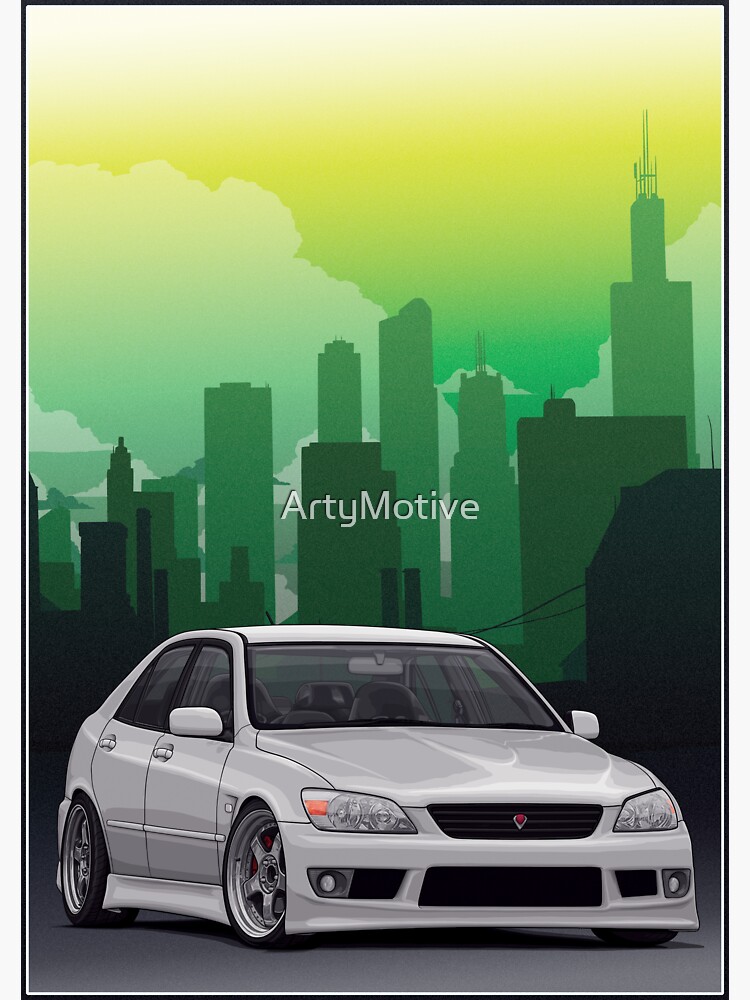 "Altezza rs200 illustration with cityscape background" Sticker for Sale ...
