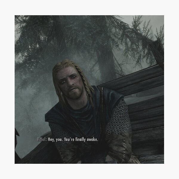 "Hey You Youre Finally Awake Skyrim Meme" Photographic Print by 2ndHill ...