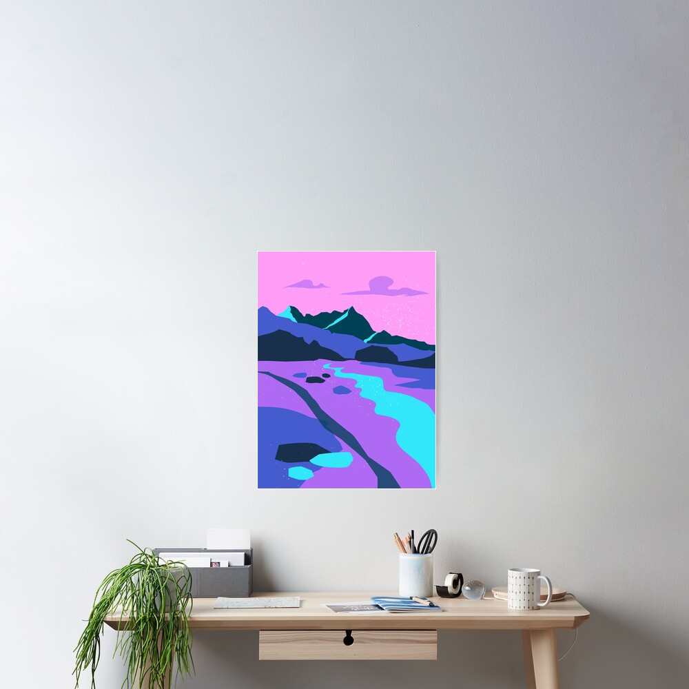 "Landscape art, Aesthetic art, Vaporwave, Retro 90s, Nature, Mountains ...