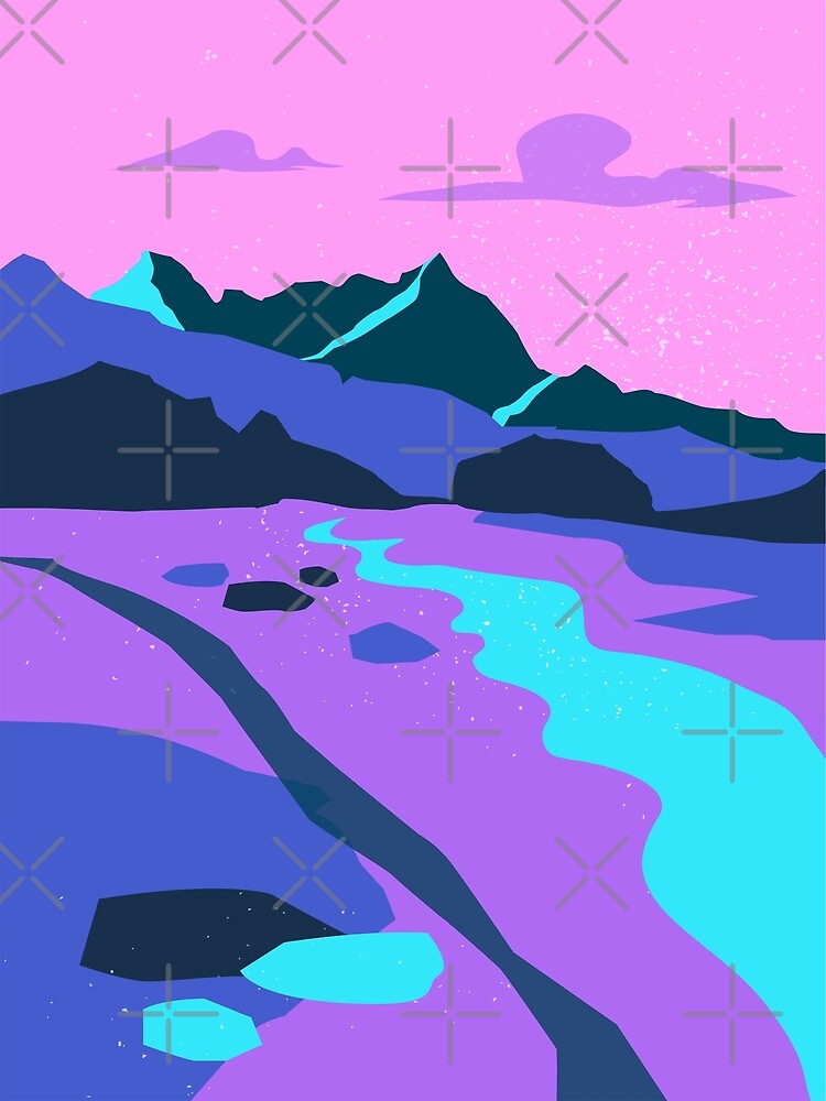 "Landscape art, Aesthetic art, Vaporwave, Retro 90s, Nature, Mountains ...