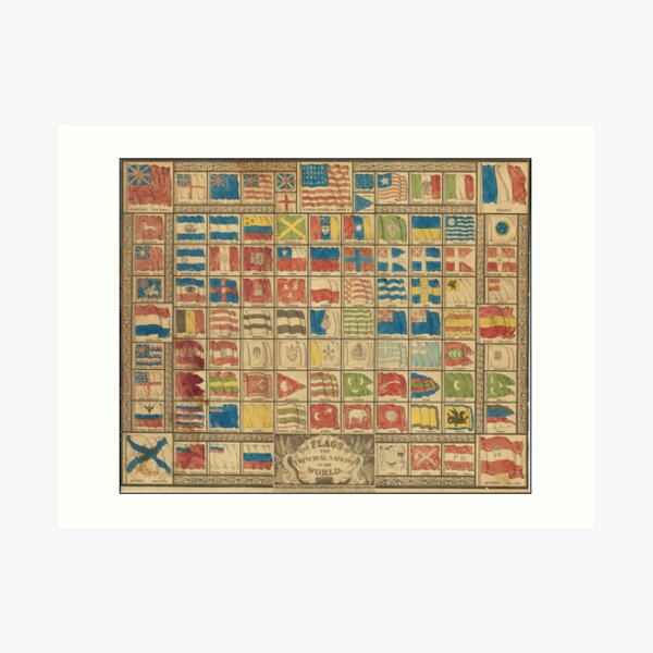 "1837 flag chart - The Flags of The Principal Nations In the World" Art ...