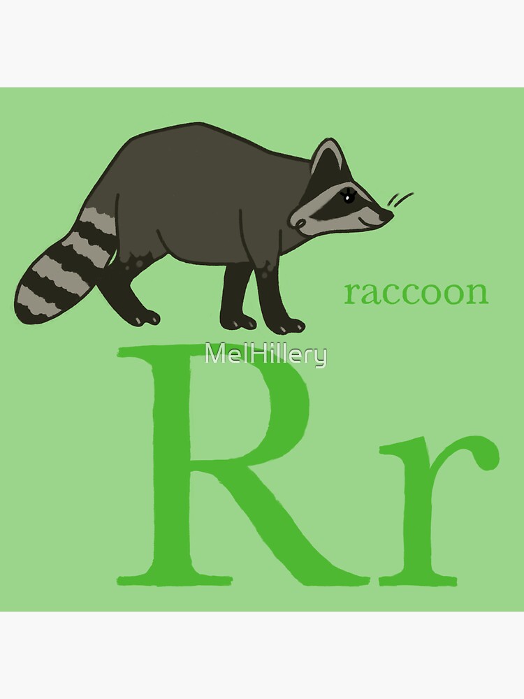 "R is for Raccoon" Sticker for Sale by MelHillery | Redbubble