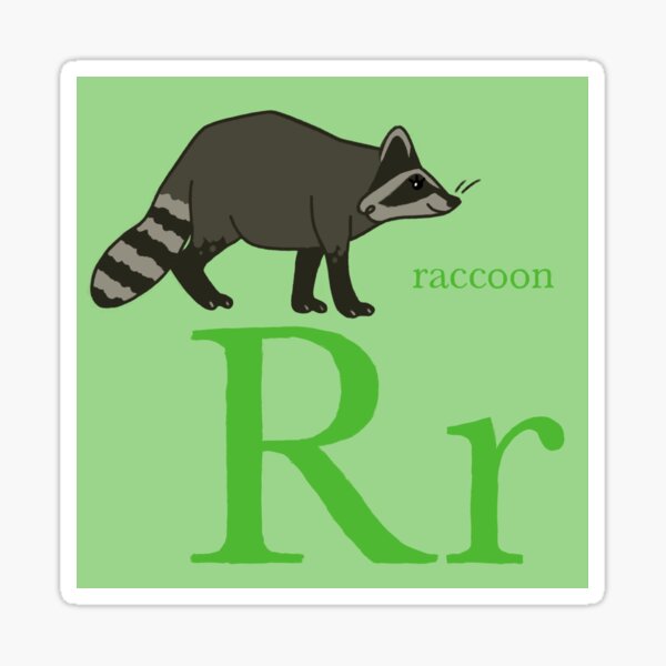 "R is for Raccoon" Sticker for Sale by MelHillery | Redbubble