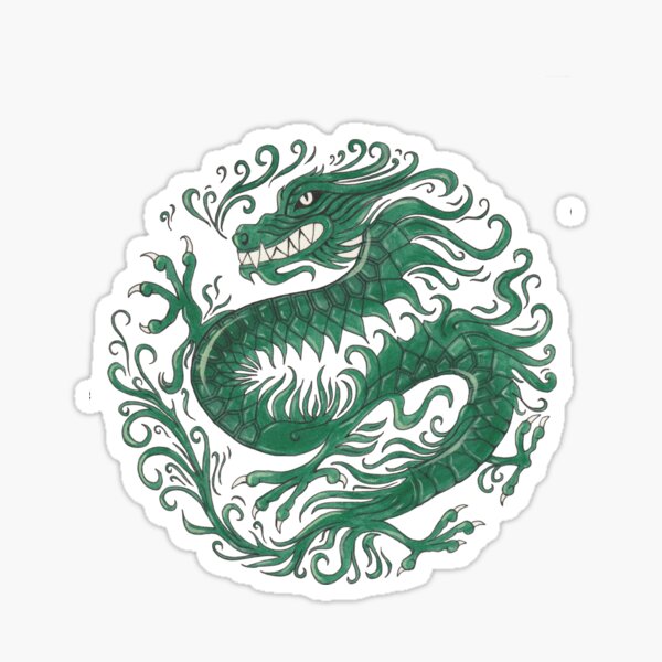 "jade dragon" Sticker by rockovart | Redbubble