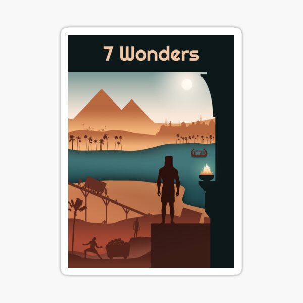 "7 Wonders Board Game Print" Sticker by Mountain-Side | Redbubble