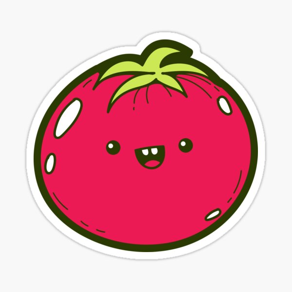 "Happy smiling tomato" Sticker by boozkova-vorona | Redbubble