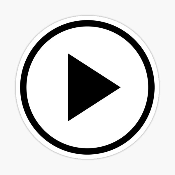 "Fun play button icon" Sticker for Sale by stylecomfy | Redbubble