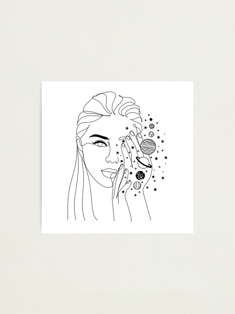 Impression photo « Art de l'univers femme Dessin au trait. Dessin au ... Impression photo « Art de l'univers femme Dessin au trait. Dessin au ...