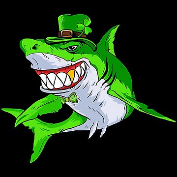 Pegatina for Sale con la obra «Leprechaun Shark St Patricks Day Pijama ...