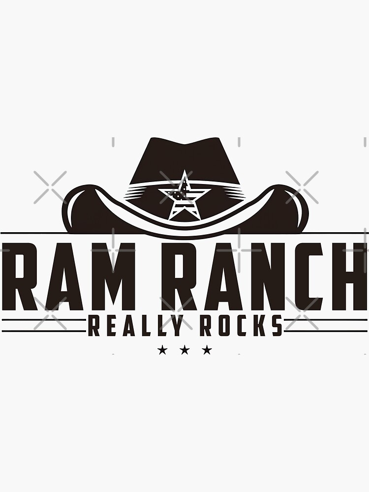 "Ram Ranch Really Rocks, Ram Ranch, Ram Ranch Lyrics" Sticker for Sale ...