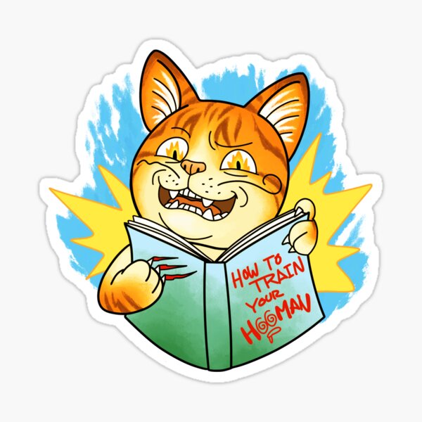 "Kitty cat evil laugh " Sticker for Sale by designdauntless | Redbubble