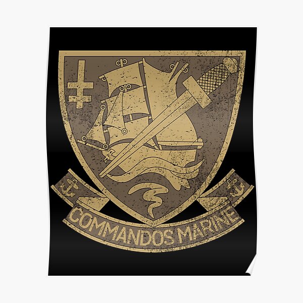 "French Navy Special Forces Commandos Marine #1283" Poster by TheAplus ...