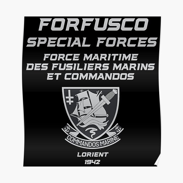 "Forfusco French Navy Special Forces Commandos Marine #1283" Poster for ...