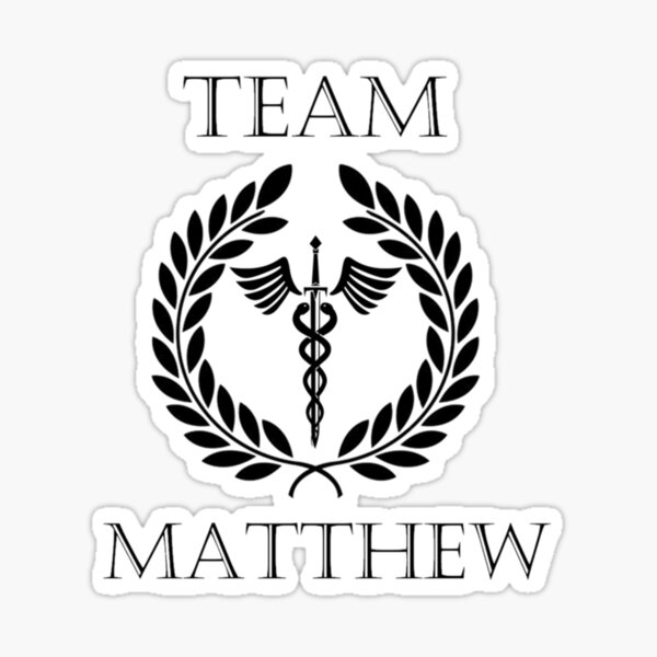 "Team Matthew Badge " Sticker for Sale by LescostumesdeM | Redbubble