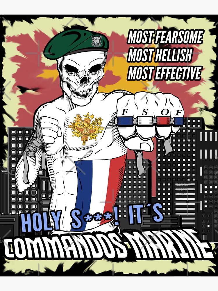 "French Navy Special Forces Commandos Marine #1471" Sticker by TheAplus ...