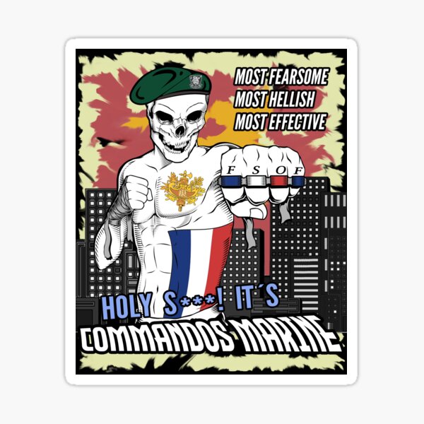 "French Navy Special Forces Commandos Marine #1471" Sticker by TheAplus ...