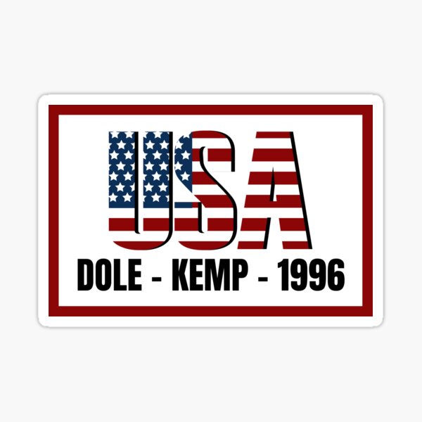 "bob dole-dole kemp 1996" Sticker for Sale by CatDogBFF | Redbubble