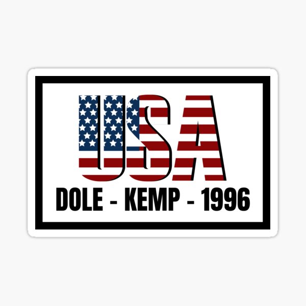 "bob dole-dole kemp 1996" Sticker for Sale by CatDogBFF | Redbubble