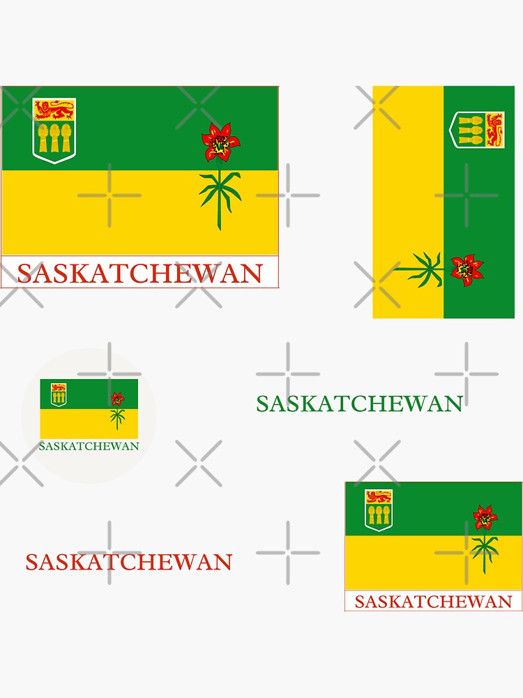 "Flag of Saskatchewan with name - Saskatchewan" Sticker for Sale by ...