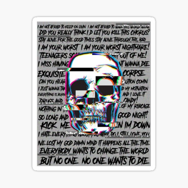 "Skull Song Lyrics" Sticker for Sale by JettDoesStuff | Redbubble