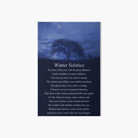 "Winter Solstice Blessings Poem with Moon Tree and Stars" Art Board ...
