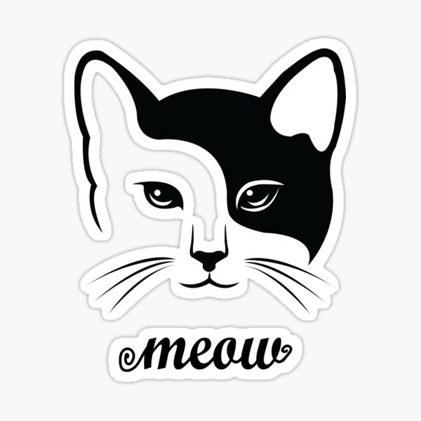 "meow || cat face || cat || black cat face || cat face character || new ...