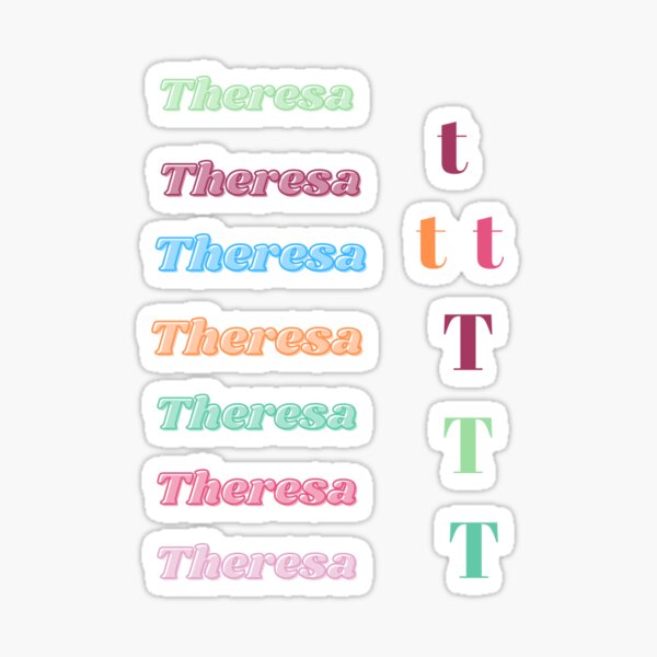 "Theresa name sticker pack in a variety of colors and fonts " Sticker ...