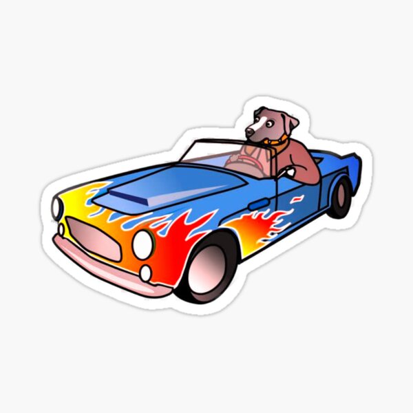 "Driving, Dog, Car, Street" Sticker by Boody11 | Redbubble