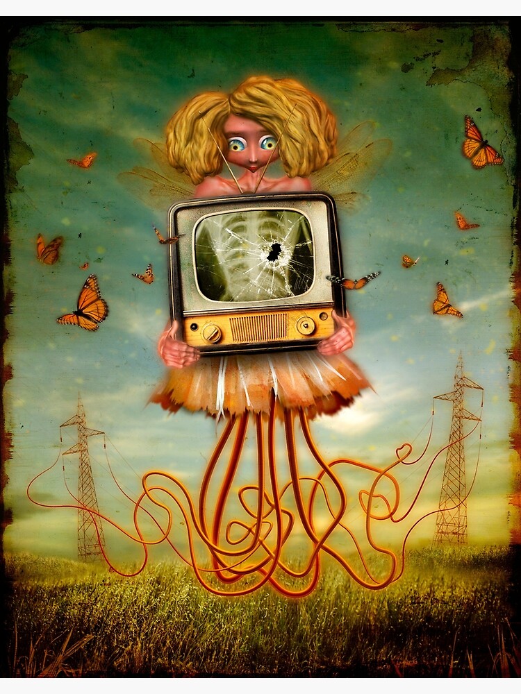 "Cute Big Eyes Electrical Girl Fantasy Lowbrow Surreal" Poster for Sale ...