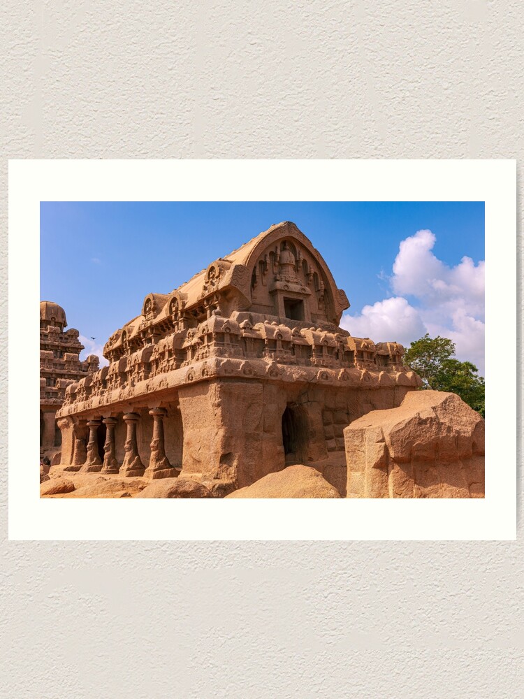 "Mahabalipuram, India: Pallava 7th Century Bhima Ratha" Art Print by ...