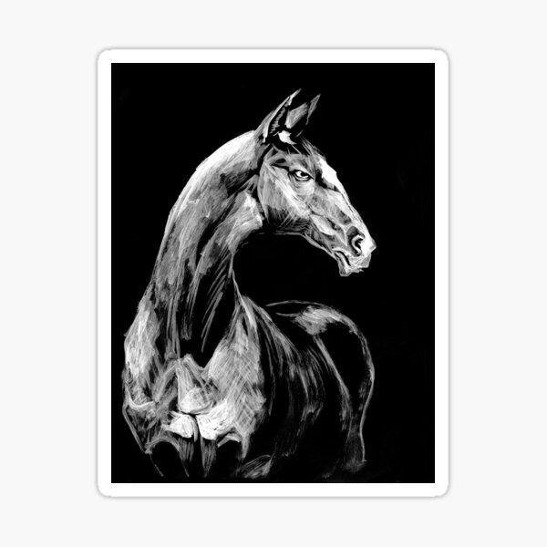 "Stern Akhalteke Steed" Sticker for Sale by zlatokryletz | Redbubble