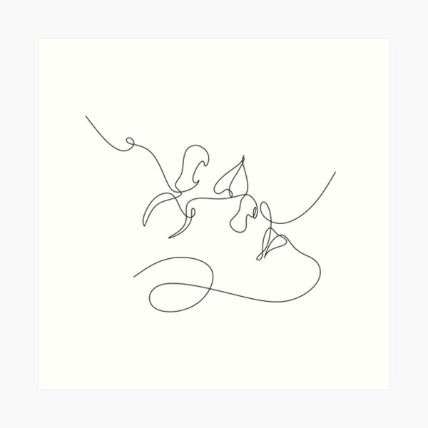 Line Art Relationship Intimate Couple Drawings Art Print For Sale By Onelineprint Redbubble 