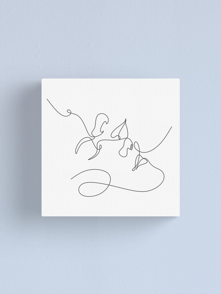 "line art relationship intimate couple drawings" Canvas Print for Sale ...