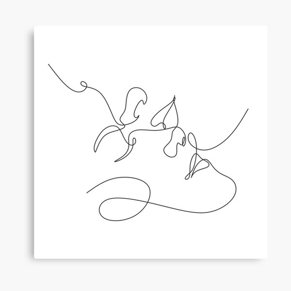 "line art relationship intimate couple drawings" Canvas Print for Sale ...