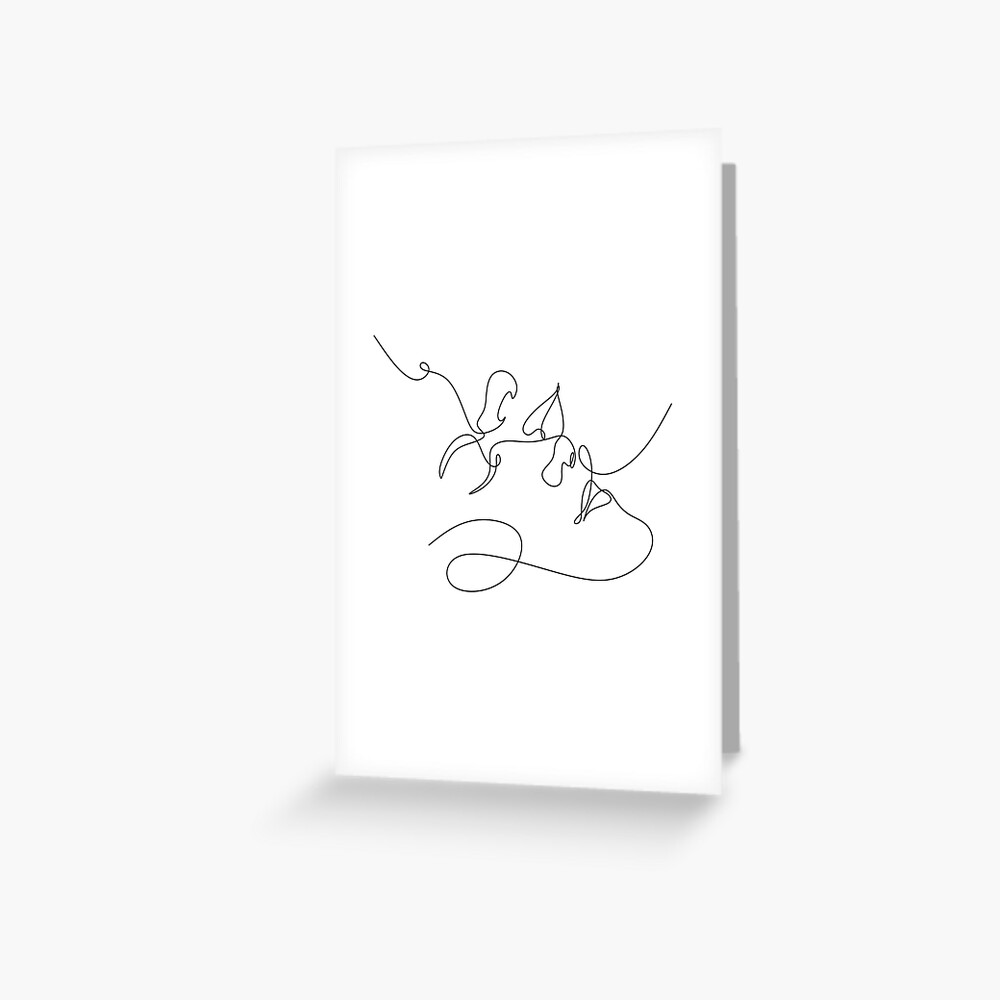 Line Art Relationship Intimate Couple Drawings Greeting Card For Sale By Onelineprint Redbubble 