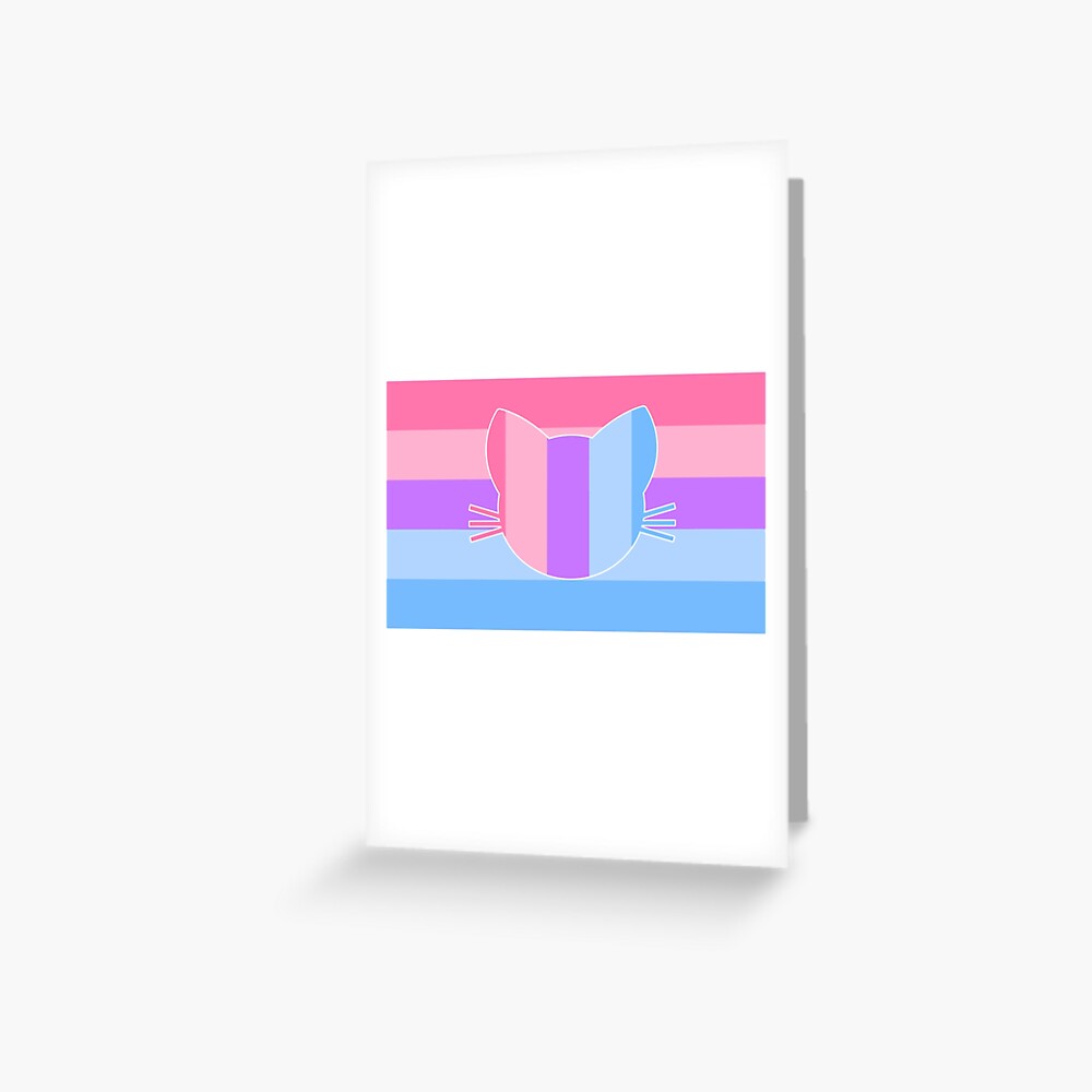 "Catgender Xenogender- LGBT Catgender Flag Cat Logo Rainbow " Greeting ...