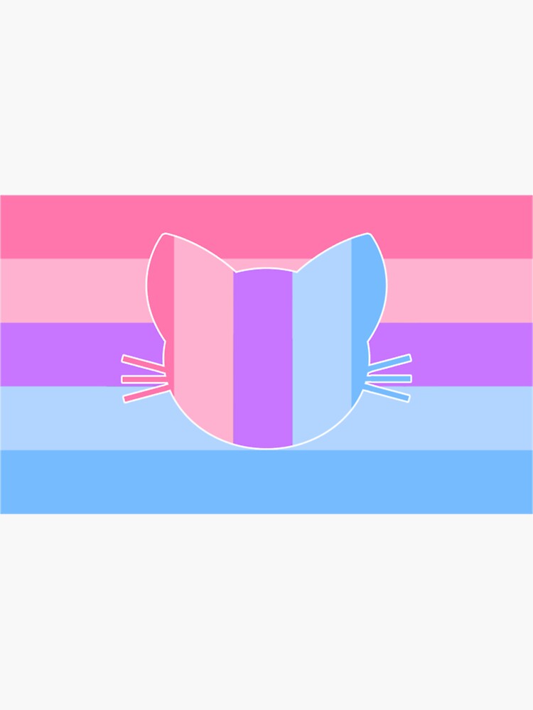 Pegatina «Catgender Xenogender- LGBT Catgender Flag Cat Logo Rainbow ...
