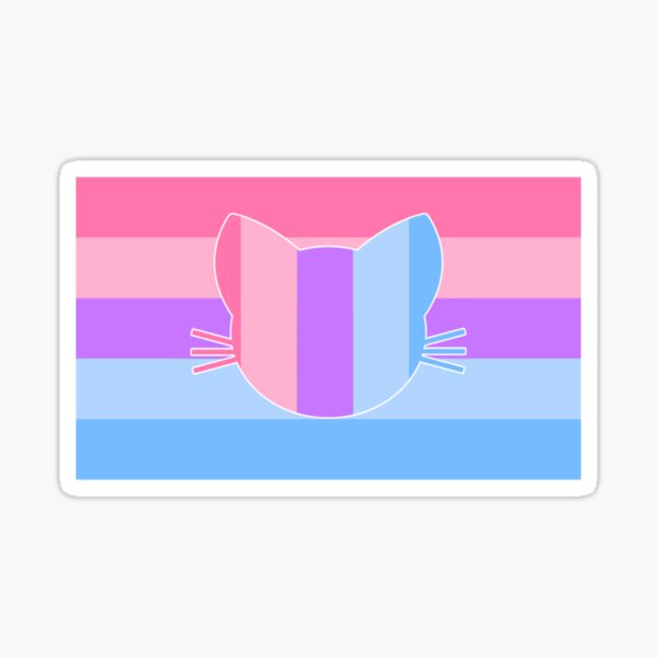 "Catgender Xenogender- LGBT Catgender Flag Cat Logo Rainbow " Sticker ...