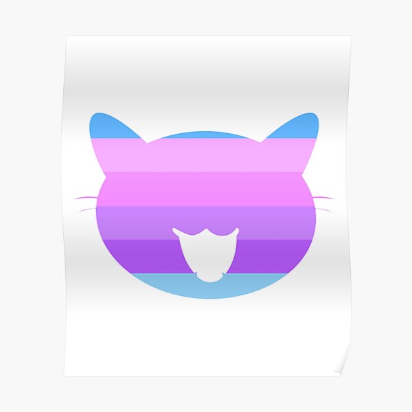 "Catgender Kitty - Cute Catgender " Poster by ThunderPlushies | Redbubble