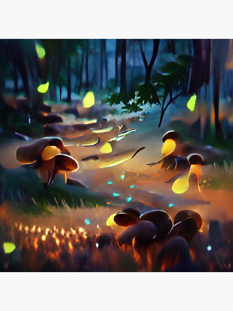 "Firefly Forest" Sticker by RilaissArt | Redbubble