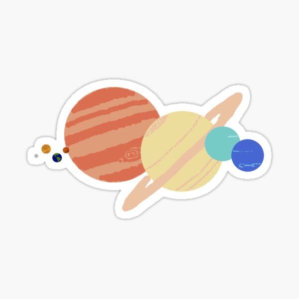 "Solar System to scale" Sticker for Sale by OddCentaurion | Redbubble