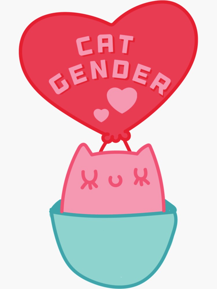 "Catgender cute cats " Sticker for Sale by Freezepop88 | Redbubble